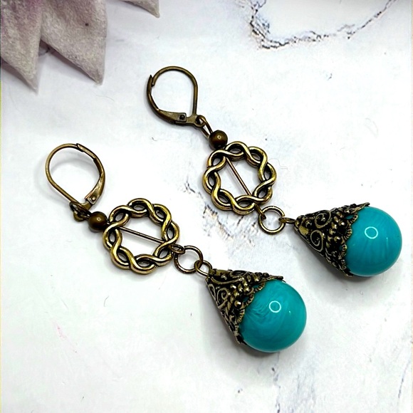 Jewelry | Brass Decorative Bead Cap Earrings | Poshmark